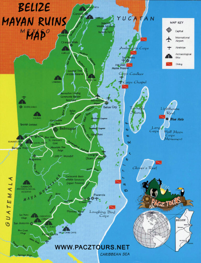 Map of Mayan Ruins in Belize | 9 Sites to Visit in Belize